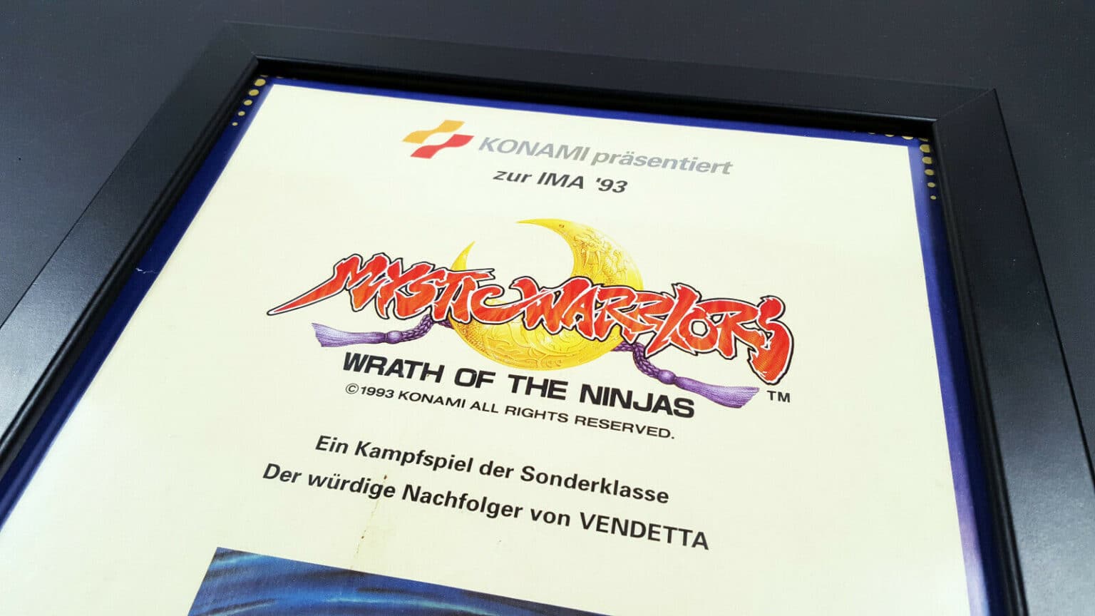 Mystic Warriors KONAMI 1993 Original Arcade Vintage Promo Poster Flyer VG/F