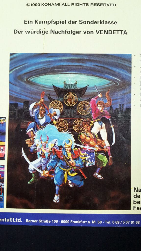 Mystic Warriors KONAMI 1993 Original Arcade Vintage Promo Poster Flyer VG/F