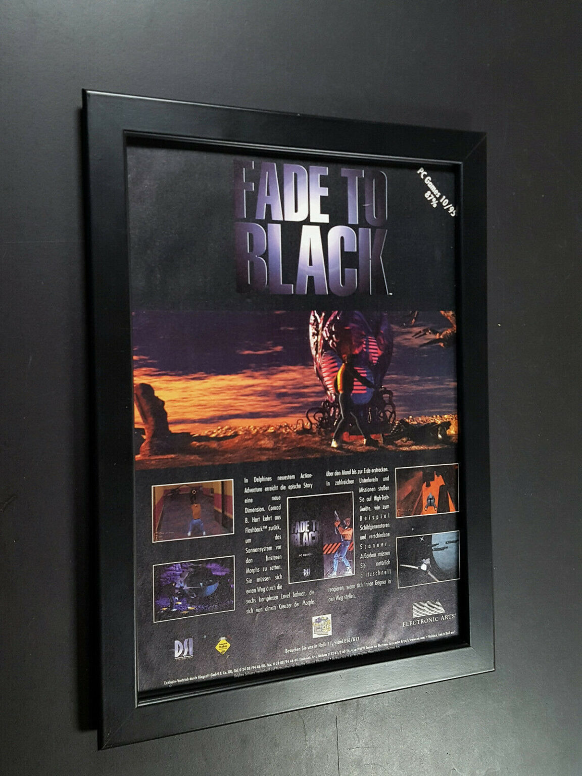 Fade to Black / Delphine 1995 Old PC Original Retro Game Poster Framed ...