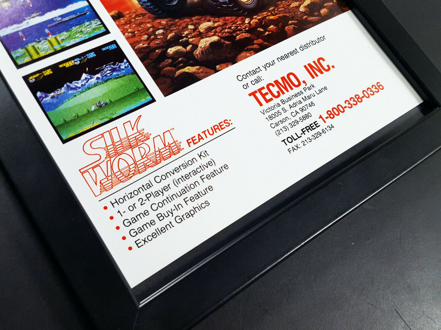 Silkworm / Tecmo 1988 Original Old Arcade Series Retro Game Poster ...