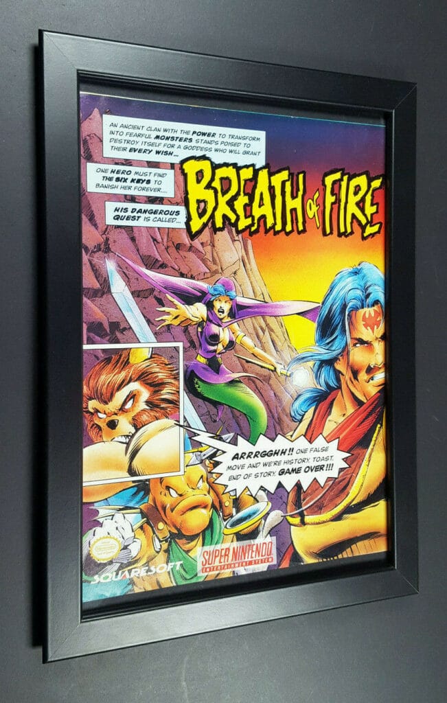 Original Breath of Fire Capcom 1993 Old Super Nintendo SNES Poster ...