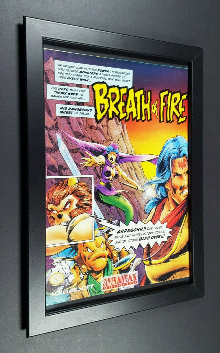 Original Breath of Fire Capcom 1993 Old Super Nintendo SNES Poster ...