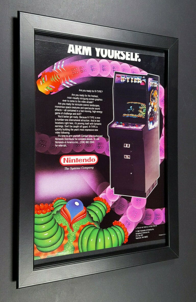 Original R-Type Old Nintendo Arcade Ad 1987 Rare Promo Poster Ad Framed ...